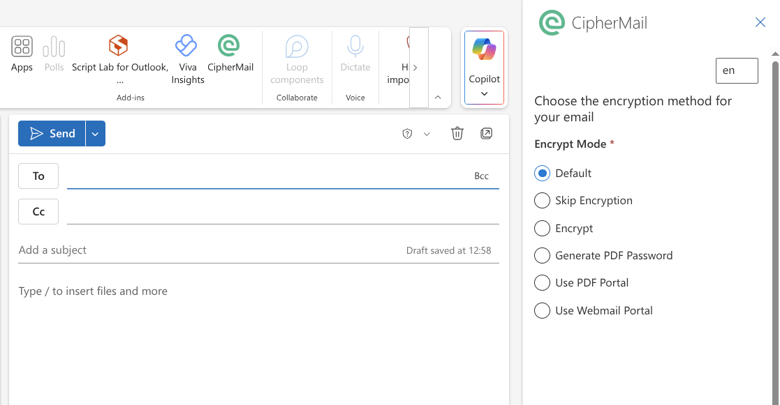 CipherMail Outlook Add-in released - CipherMail Email Encryption